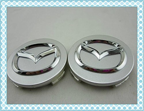 NEW 4pcs MAZDA Gray Center WHEEL CAPS CHROME EMBLEM 56MM HUB CAP LOGO ...