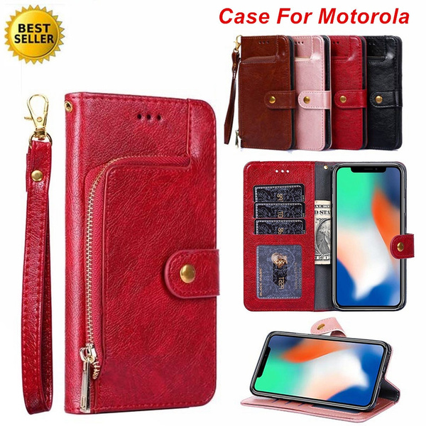 Luxury Leather Wallet Case Flip Cover For Motorola Moto E6 E6 Play E6