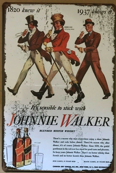 Johnnie Walker Vintage Rustic Retro Metal Sign Wall Decor Art | Wish