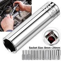 1/2 Drive 8mm-24mm Cr-V Steel 6-Point Deep Socket Spark Plug Socket | Wish