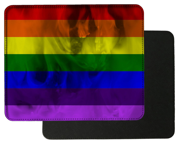 Rainbow LGBT Gay Fire effect Flag design Leather Mouse Mat PC Pad D5 | Wish