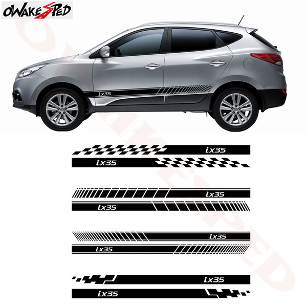 2pcs Auto Sticker Car Styling Body Door Decor Stickers Side Skirt ...