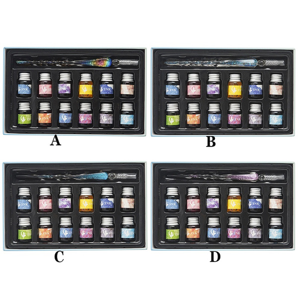 Crystal Starry Sky Glass Ink Pen Glass Dip Pen For Writing Fountain Pen ...