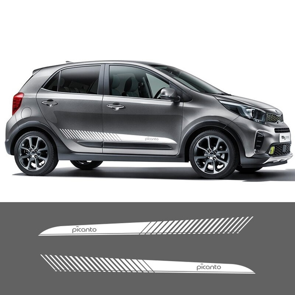 2 PCS Car Vinyl Side Stripes Stickers Auto Graphics Decals For Kia ...