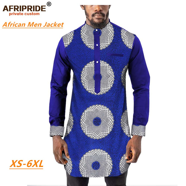 African Men Clothing Dashiki Coats Long Jacket Print Blazer Slim Fit ...