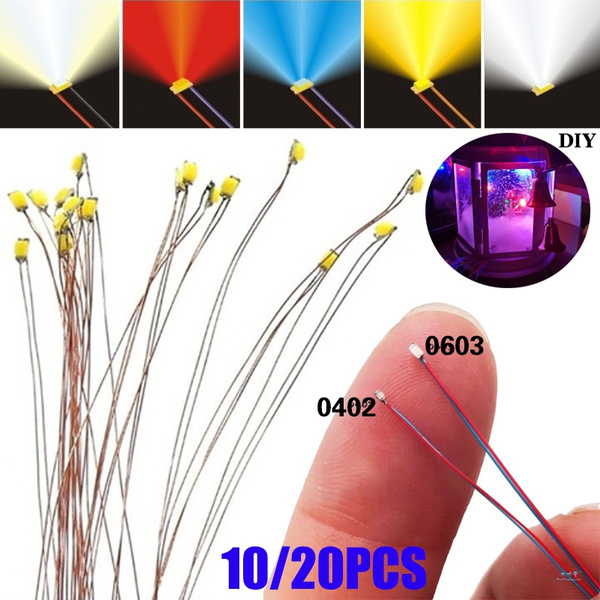 10/20PCS Pre-soldered Micro Litz SMD LED Leads for Model Trains/RC ...