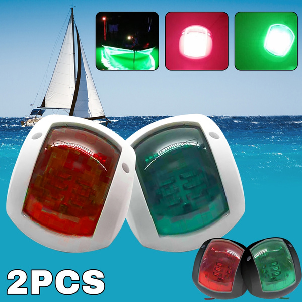 2PCS Red Green LED Marine Navigation Light 12V 24V Boat Bow Light ...