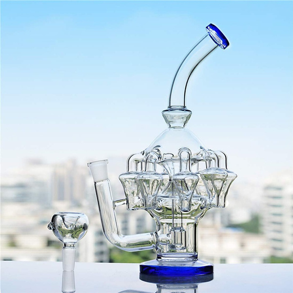12 Inch Big Eight Recycler Dab Rigs New Percolator Cyclone Helix Glass ...