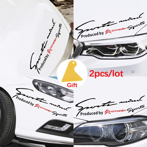 2Pcs Car Styling Vinyl Sport Racing Decal Car Reflective Lamp Eyebrow ...