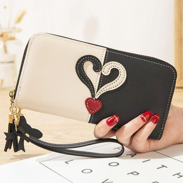 Women Wallets Lady Wristlet Handbags Long Money Bag Tassels Zipper Coin ...