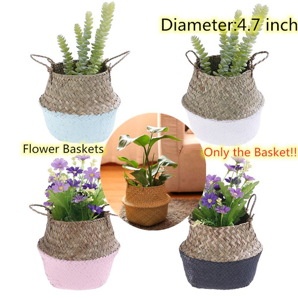 Mini Storage Basket Rattan Straw Wicker Folding Flower Pot Seagrasss ... Mini Storage Basket Rattan Straw Wicker Folding Flower Pot Seagrasss ...