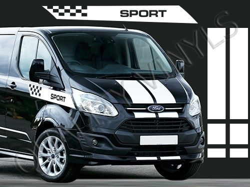 RS240 FOR TRANSIT CUSTOM SPORT SIDE BONNET BUMPER RACING STRIPES ...