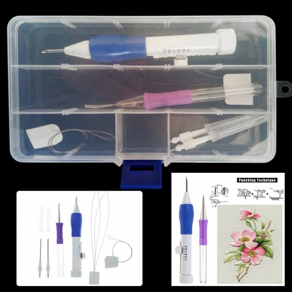 Magic Embroidery Pen Set Punch Needle Stitching Knitting Sewing Tool ...