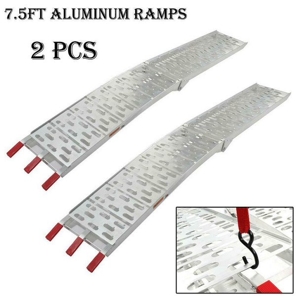 New 7.5' Pair Aluminum Loading Ramps Pickup Truck Trailer Motorcycle ...
