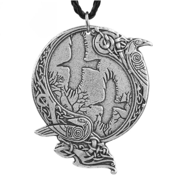 Odin Raven Pendant Necklace Viking Mens Norse Gods Necklace Celt Norse ...