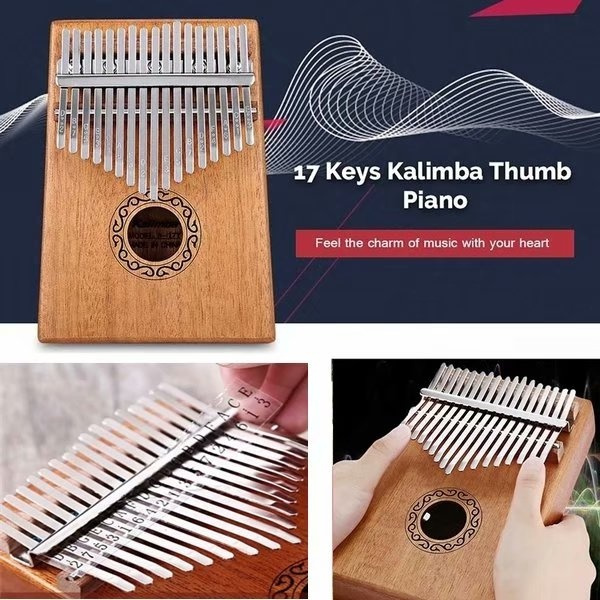 Finger Thumb Piano Pocket Size Keyboard Marimba Wood Musical Instrument ...
