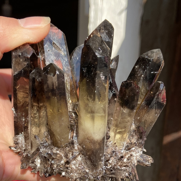 800g New Find Black/Smoky Quartz Cluster Crystal Mineral Specimen ...