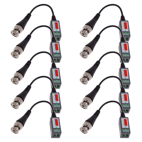 10 Pcs CCTV Camera Passive Video Balun BNC Connector Coaxial Cable ...