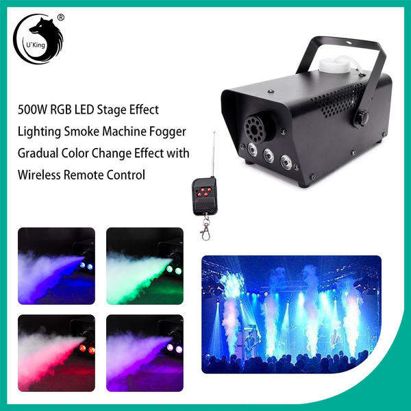U`King 500W RGB LED Fog Machine Stage Lighting Effect with Remote ...
