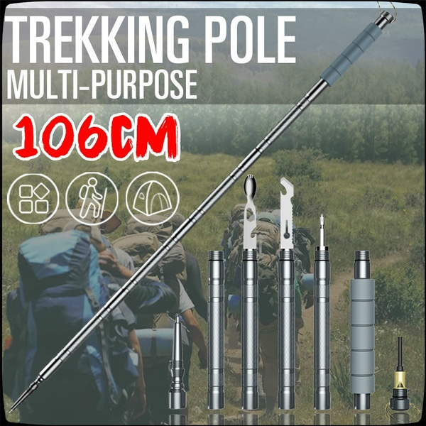 106CM Multi-Function I Shape Trekking Pole Self-Defense Stick Car ...