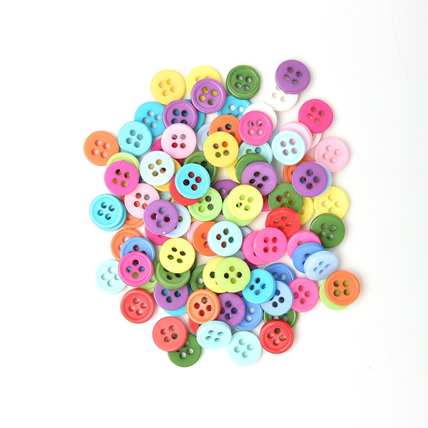 100 Pcs Plastic Round Buttons Sewing DIY Craft Decals for Kids Crafts 5 ...