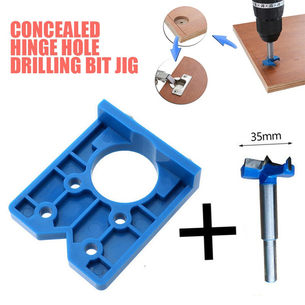 Hinge Hole Drilling Bit Jig For 35mm Concealed Cabinet Hinges Mounting ...