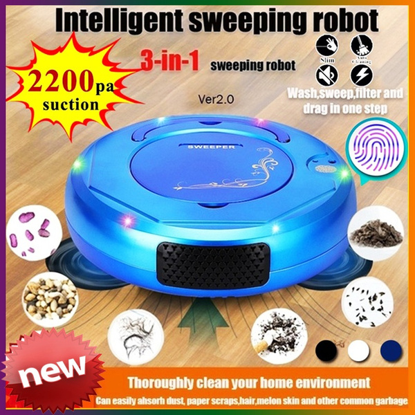 New 1800PA 3-in-1 Rechargeable Automatic Sweeper Multifunctional Floor ...