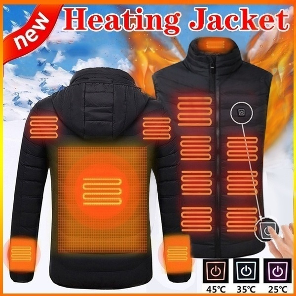 Winter Heatable USB 3 Color Hooded Work Jacket Safety Protective ...