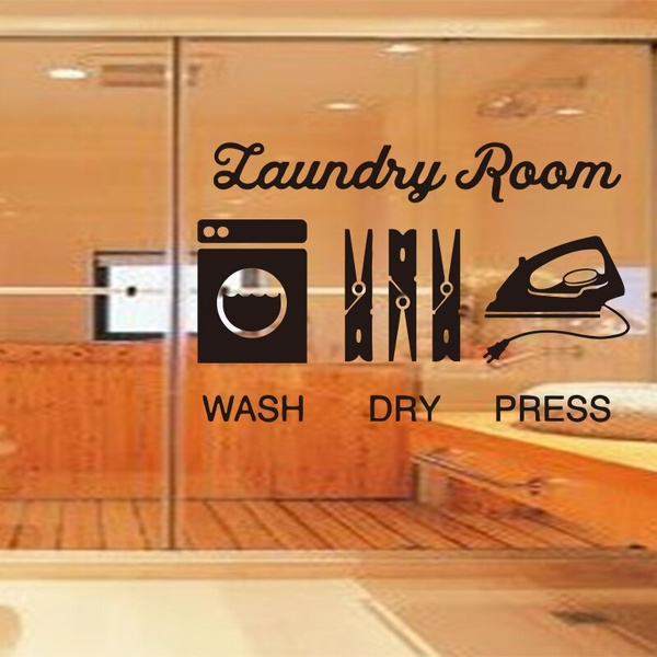Vinyl Wall Decal Laundry Art Wall Sticker Creative Dry Cleaning Shop ...