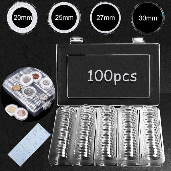 20/25/27/30mm 100Pcs Coin Capsules Holder Commemorative Coin Holder ...