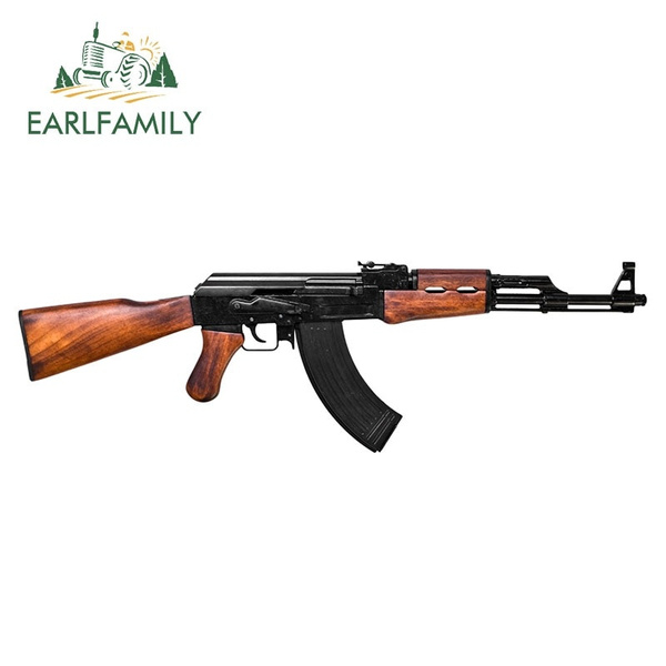 15cm x 4.6cm Gun Shaped Magnet AK-47 Rifle Vinyl Decal Magnetic Window ...