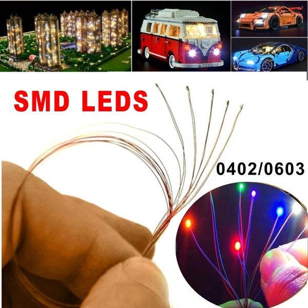 10/20PCS High Quality SMD LED 0402-3V Pre-soldered Micro Litz Wired LED ...