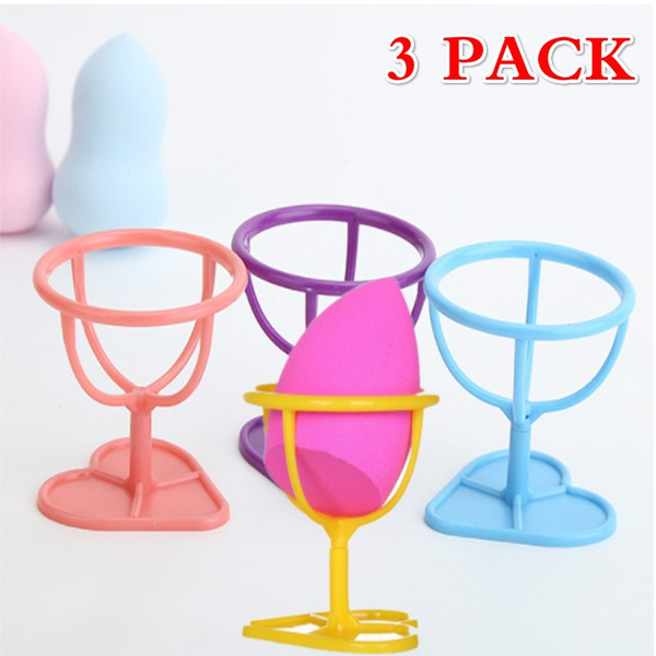3 Pcs Sponge Stand Storage Case Makeup Puff Holder Egg Shaped Rack | Wish