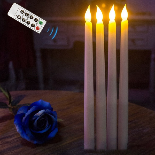 4Pcs Led With Remote Control Wax Flickering Flameless Candle Lights ...