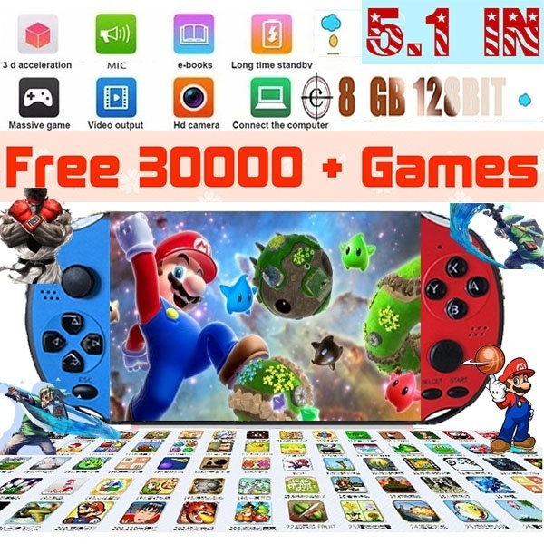 2020 New Upgrade 5.1 Inch Video Game Console Free Downloadable 30000 ...