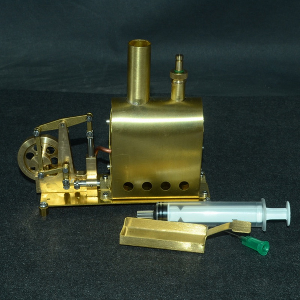11.3 x 4.5 x 10CM Mini Pure Copper Steam Engine Model with Boiler ...