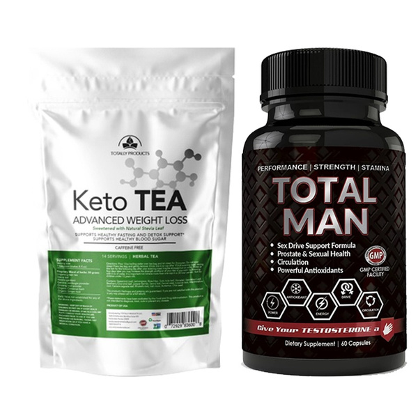 Totally Products Keto Tea (Naturally Sweetened) and Total Man Combo ...