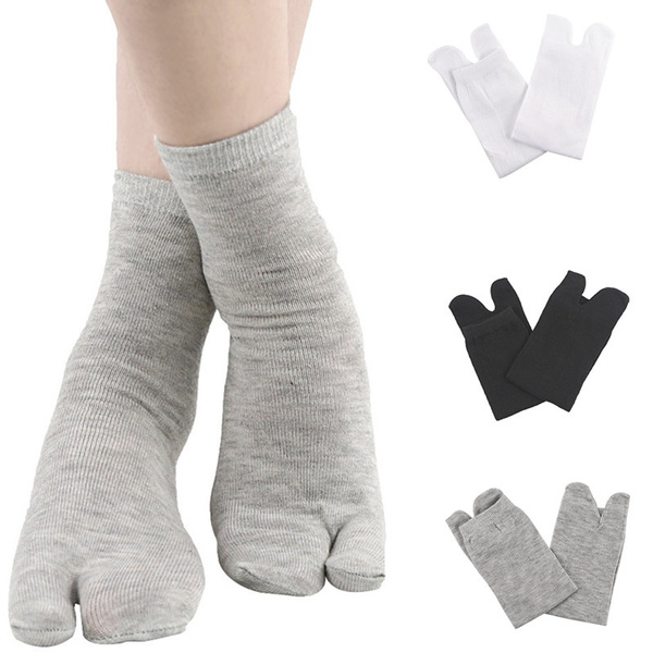 1 Pair Kimono Flip Flop Sandal Split Toe Tabi Ninja Geta Socks 3 Colors ...