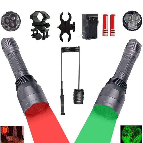 LED Light 350 Yards Green and Red Light Night Hunting Flashlights ...