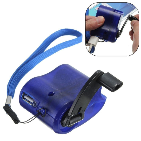 Outdoor Travel Phone Hone Charger Dynamo Cell Hand USB Hand Blue ...