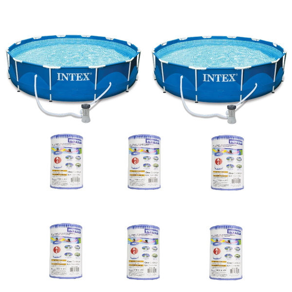 Intex 12 X 30 Metal Frame Round Pool 2 Pack And Replacement Intex 12 X 30 Metal Frame Round Pool 2 Pack And Replacement