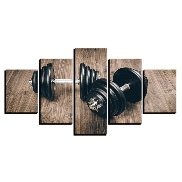 Modular Wall Hd Picture Art Home Decoration Posters 5 Panel Dumbbell ...