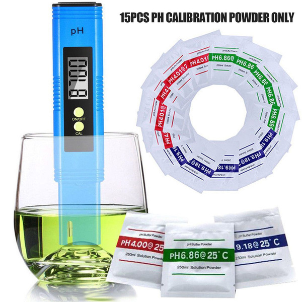 15Pcs/Set PH Meter Buffer Solution Powder 250ml Calibration Water ...