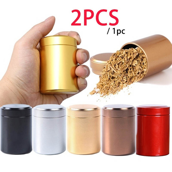 2Pcs /1Pc Herb Jars Tobacco Aluminum Stash Jar Storage Cigarette ...