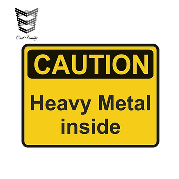 13cm X 13cm Car Styling Waterproof Caution Heavy Metal Inside Warning ...