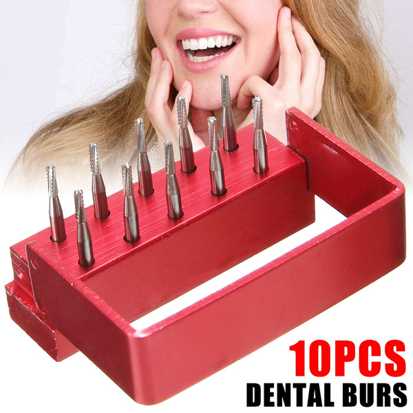 10pcs New High Speed Dental Tungsten Steel Crown Metal Cutting Burs Set ...