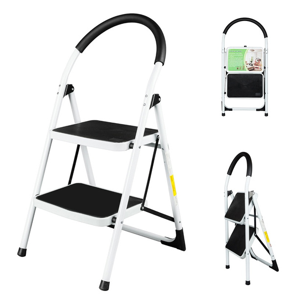 Folding Stool Heavy Duty Industrial Lightweight 2-Step Ladder | Wish
