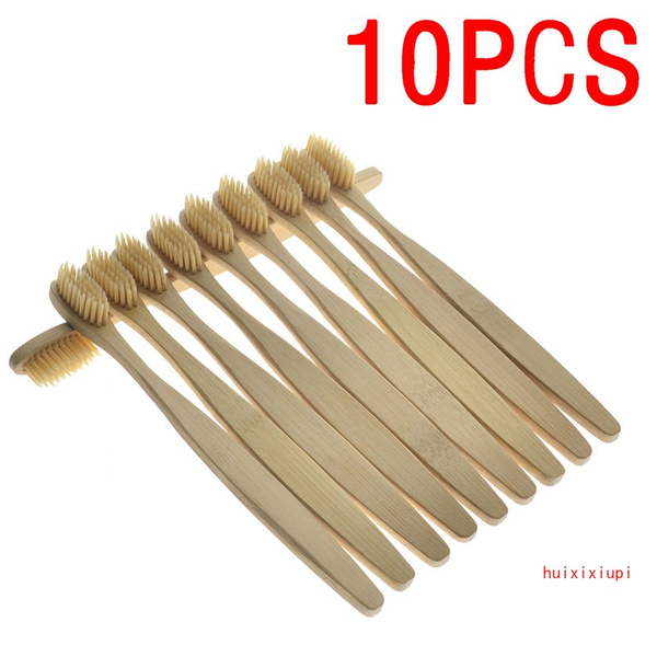 10Pcs Oral Care Durable Toothbrush Bamboo Environmental Soft Teeth ...
