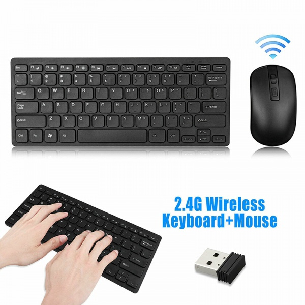 (usb inside mouse) USB 2.4GHZ Wireless Slim Keyboard and Mouse Combo ...