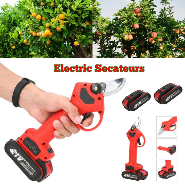 21V Rechargeable Electric Pruning Scissors Branch Cutter Lithium ...